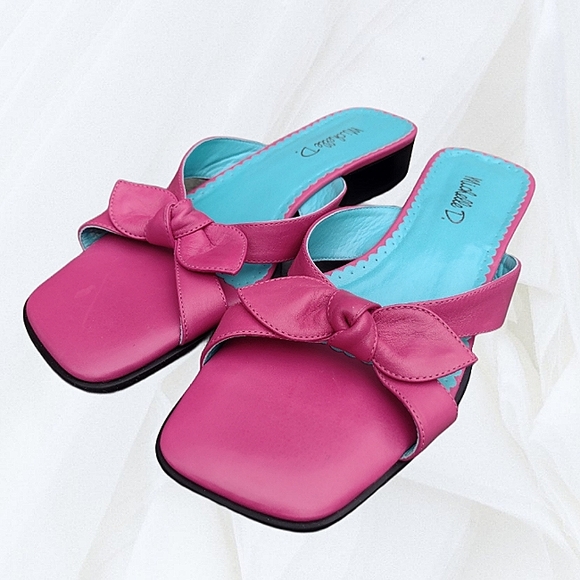 Michelle D | Shoes | Michelle D Y2k Sandals 9 2 Womens Pink Bow Blue ...